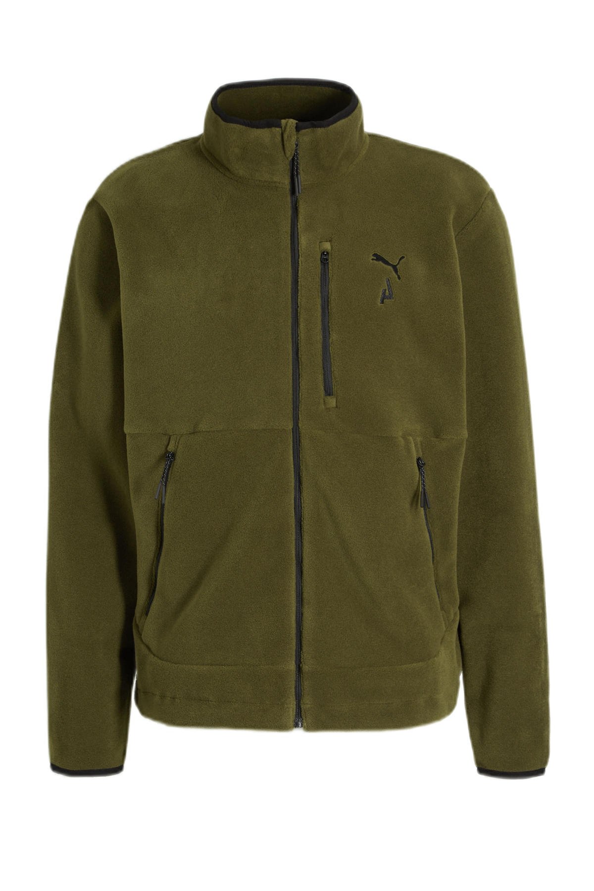 Puma fleece outdoor vest donkergroen | wehkamp