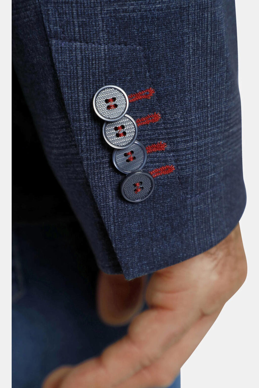 Charles Colby geruit oversized colbert SIR NACKI Plus Size donkerblauw | wehkamp