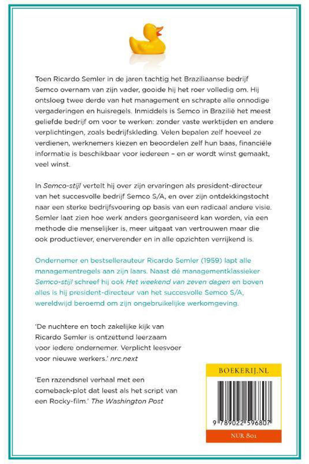 Ricardo Semler Semco-stijl kopen? | Morgen in huis | wehkamp