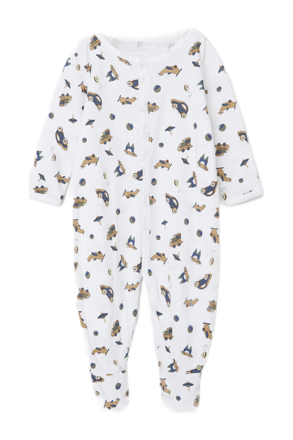 NAME IT BABY baby pyjama NBMNIGHTSUIT - set van 2 donkerblauw/wit | wehkamp