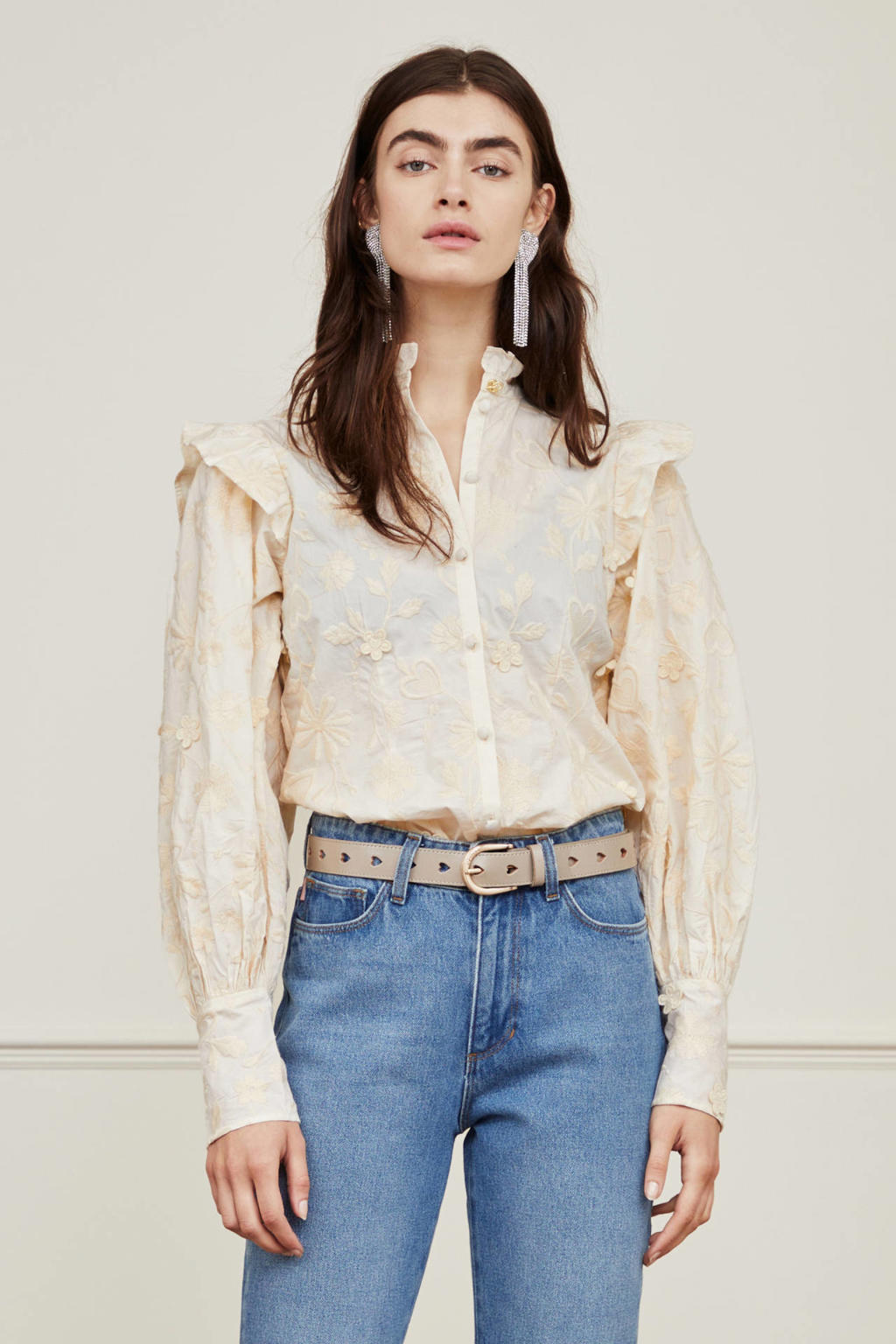 Fabienne Chapot leren riem Cut It Out Heart taupe | wehkamp