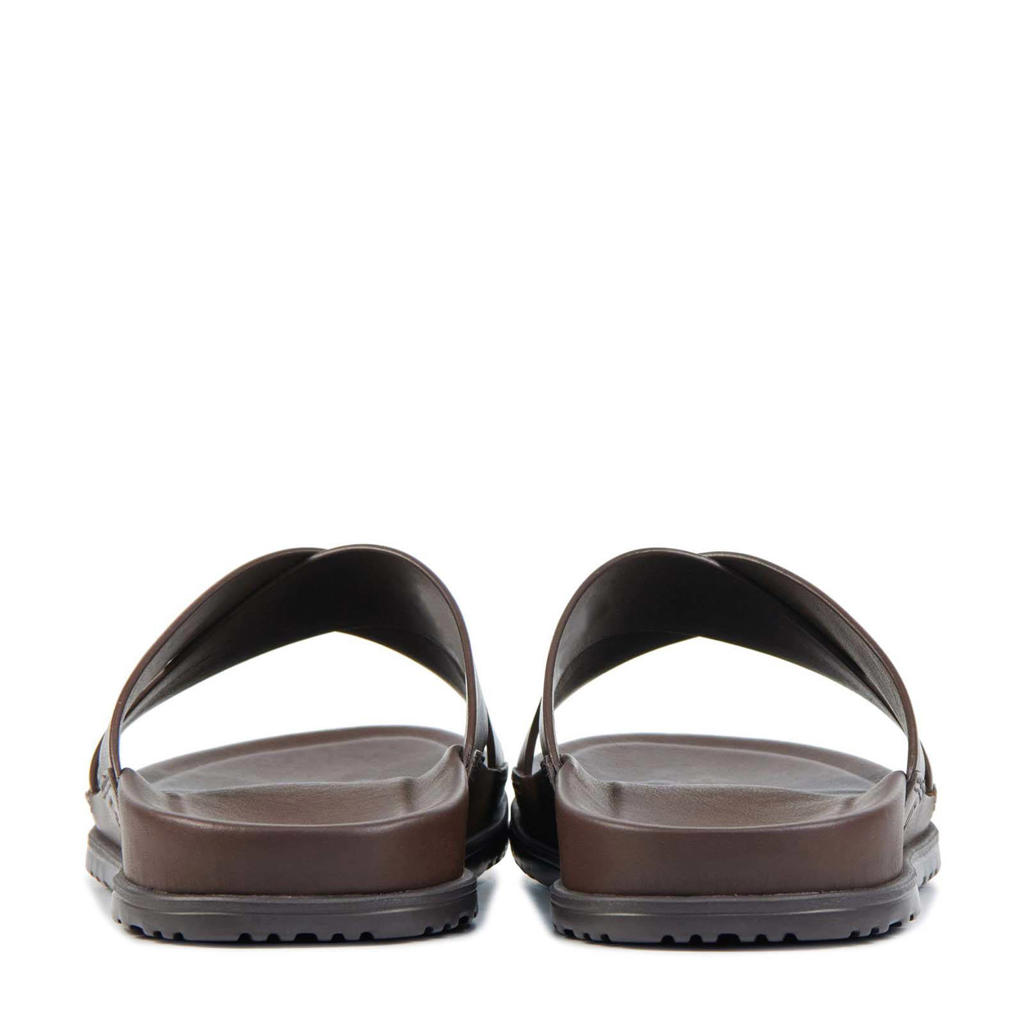UGG Wainscott leren slippers bruin | wehkamp