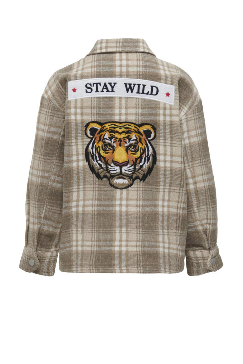 KIDS ONLY GIRL geruite shacket jas KOGELLENE-VALDA zand/bruin | wehkamp