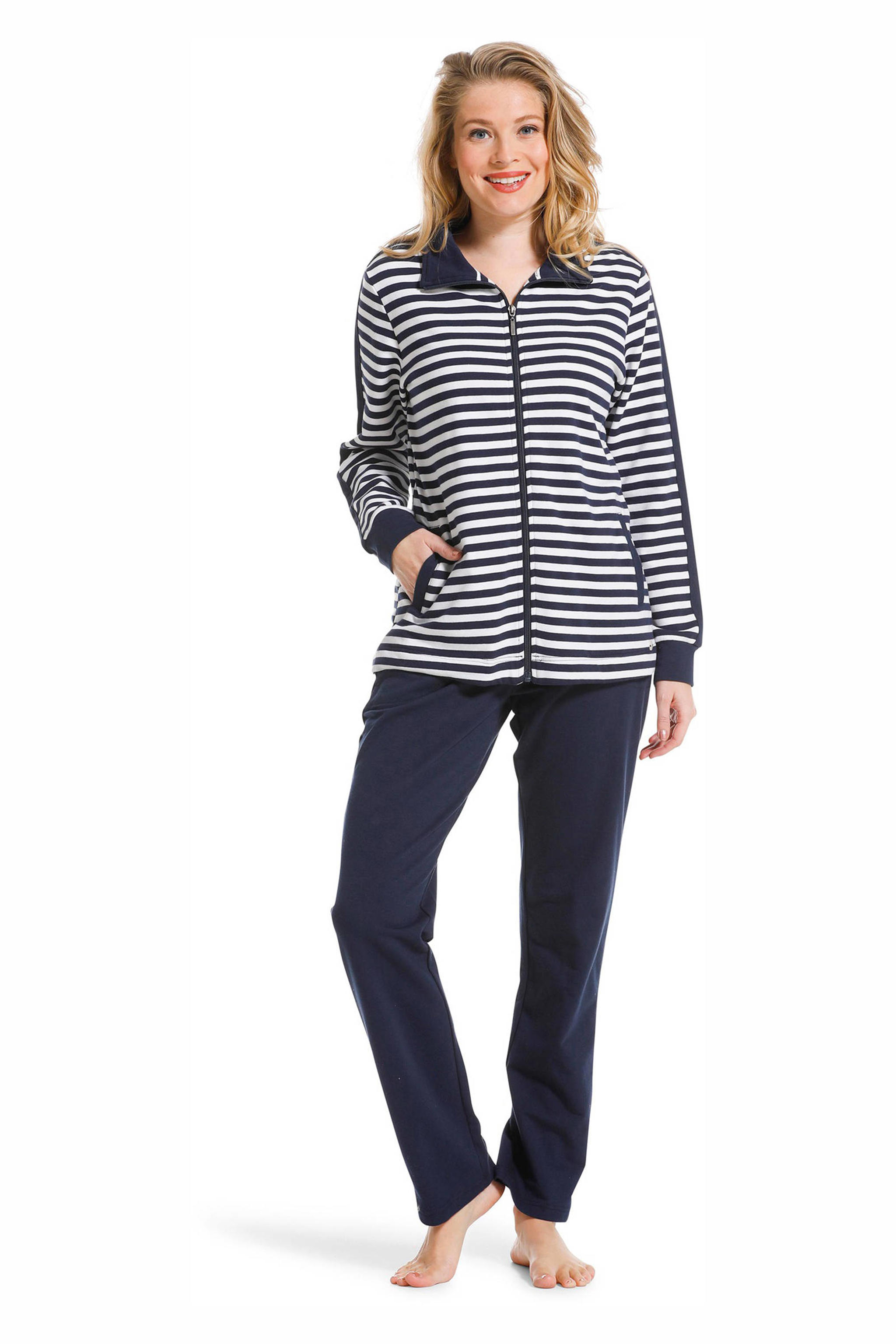 Pastunette huispak met strepen donkerblauw/wit | wehkamp