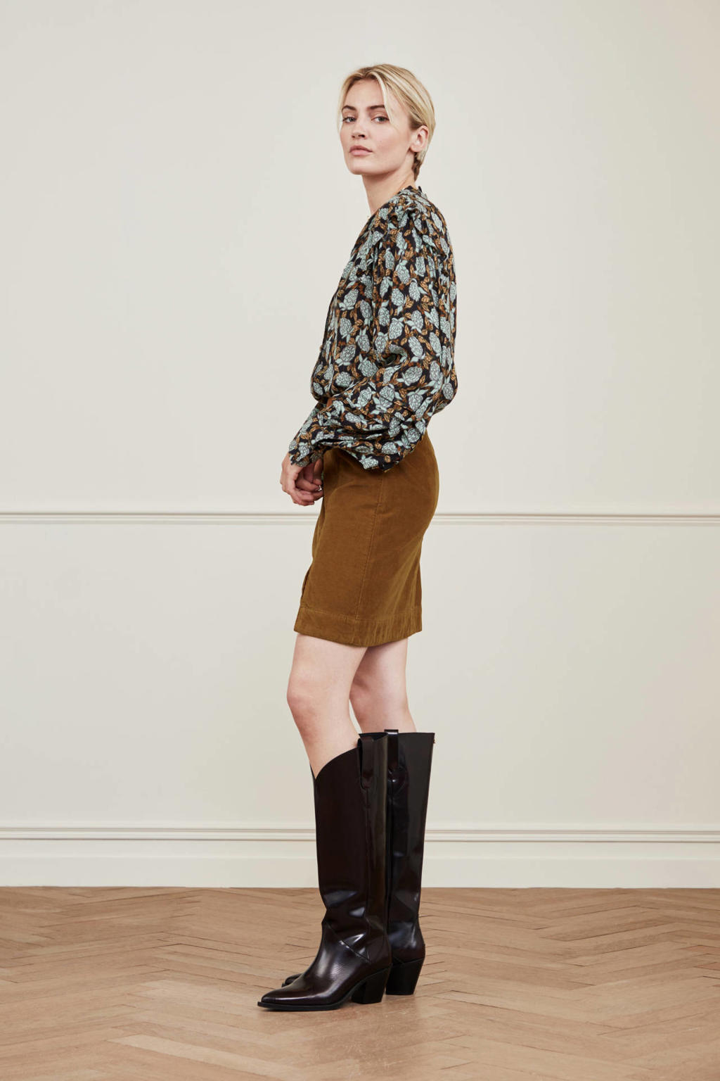 Fabienne Chapot midi rok Vivian bruin | wehkamp