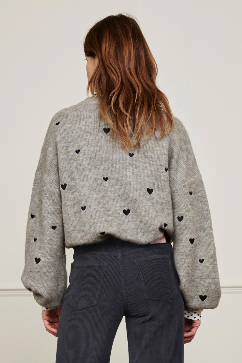 Fabienne Chapot trui met hartjes grijs | wehkamp