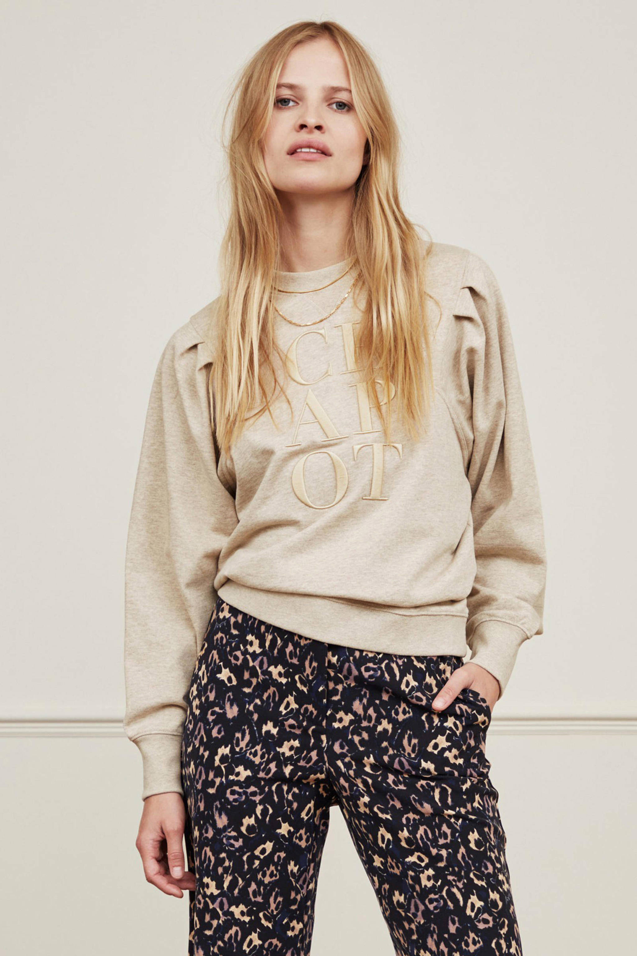 Fabienne Chapot sweater Neni met tekst crème | wehkamp