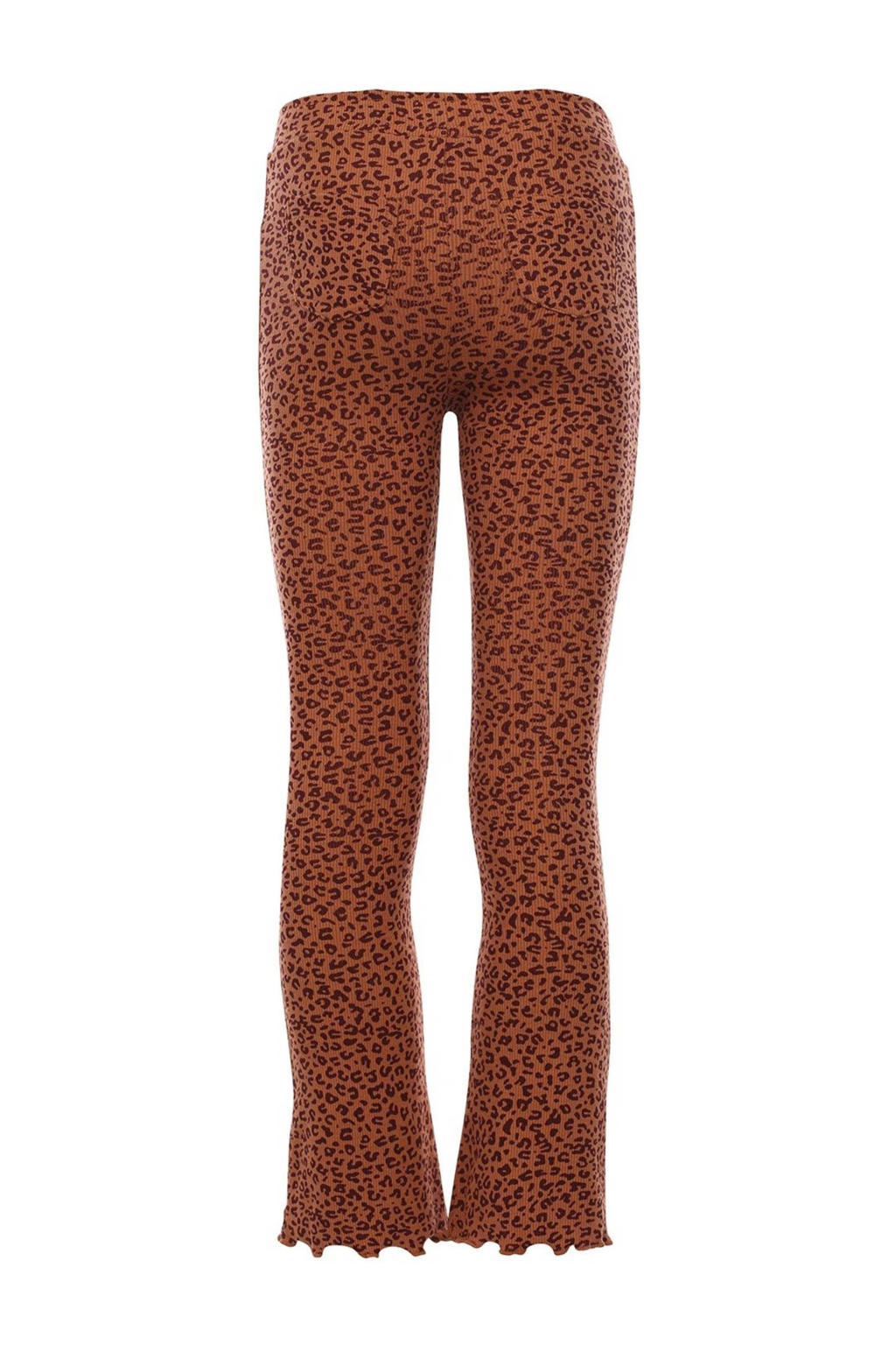 LOOXS little flared broek met dierenprint brique | wehkamp