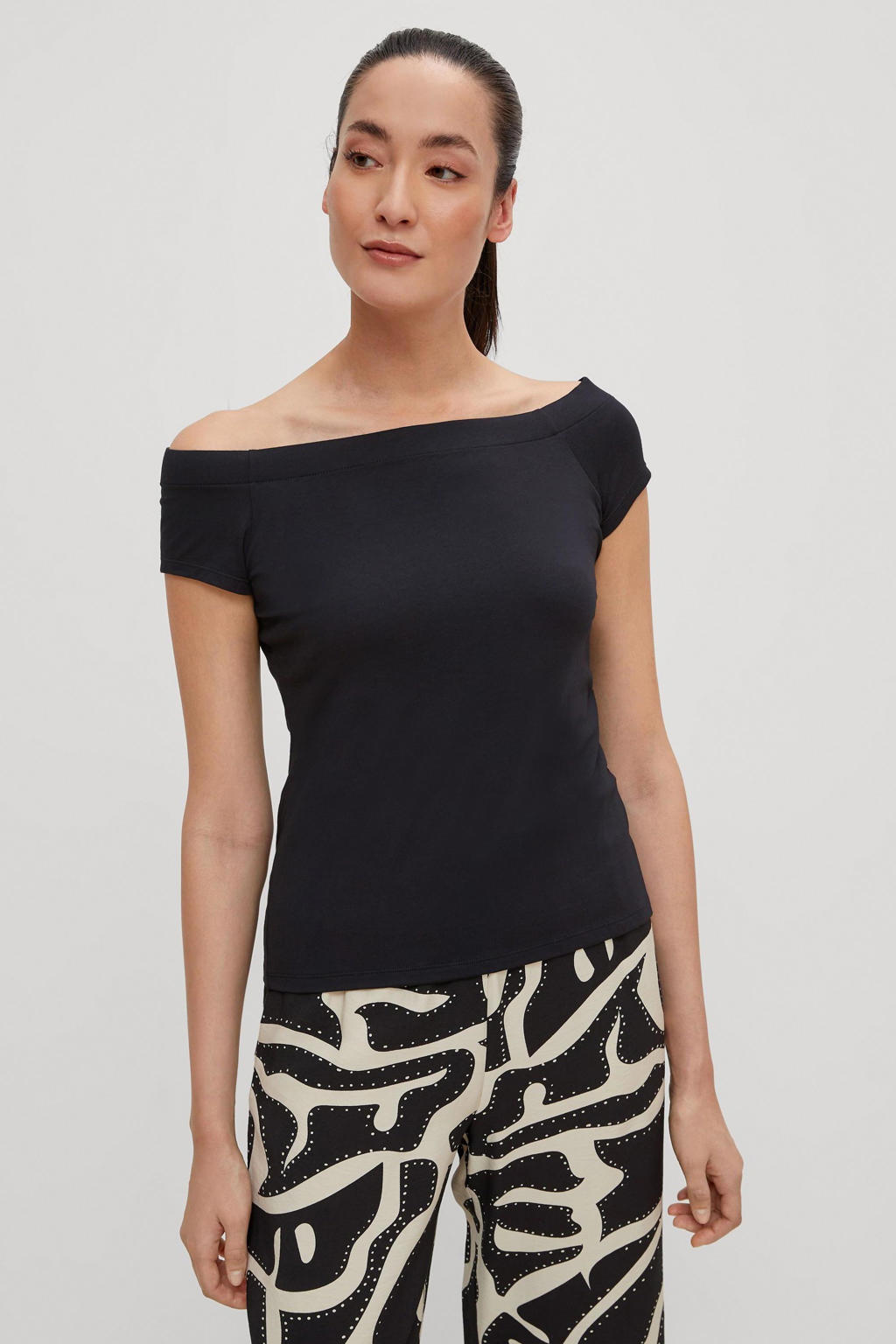 comma off shoulder top zwart kopen? | Morgen in huis | wehkamp