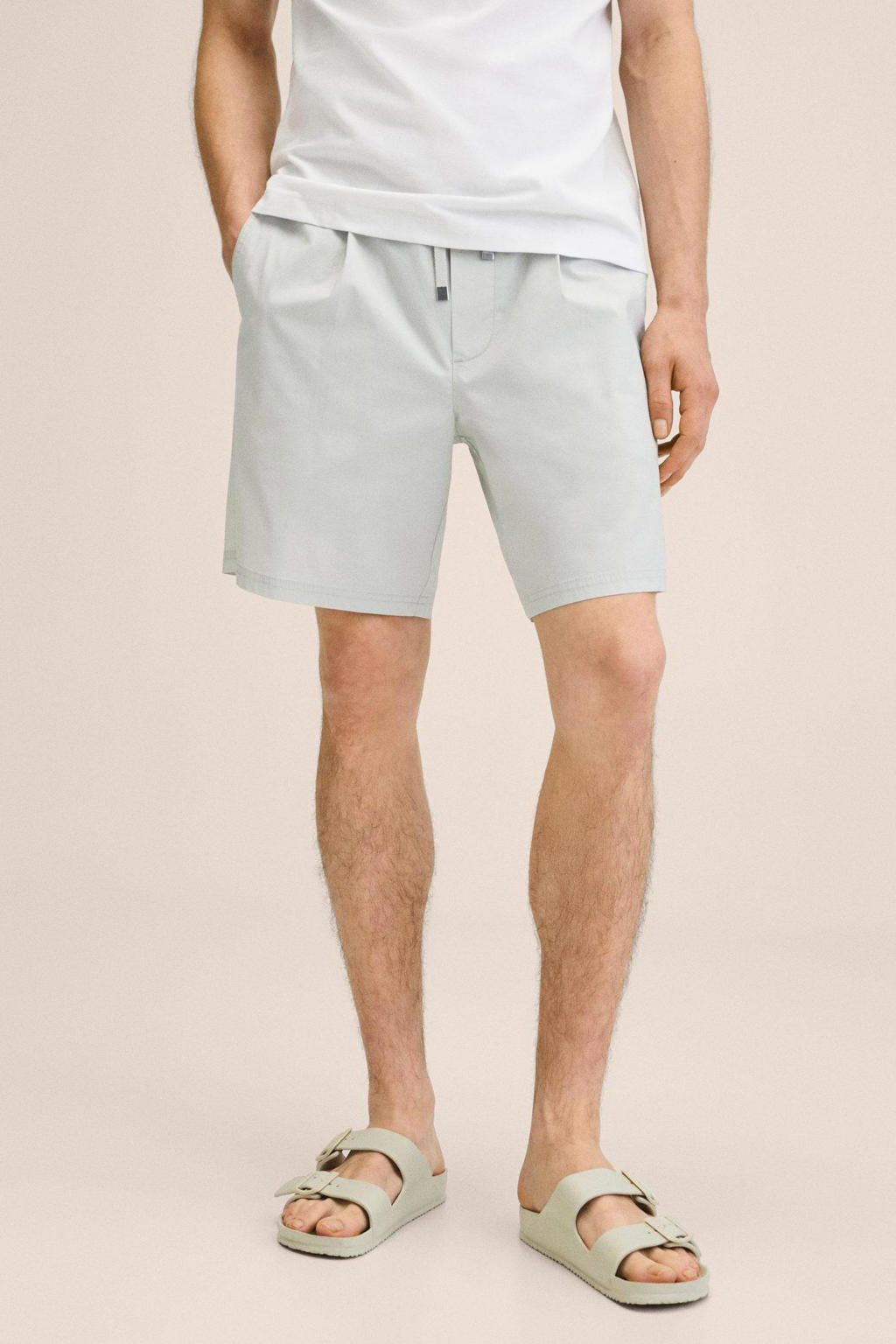 Mango Man regular fit short lichtgrijs | wehkamp