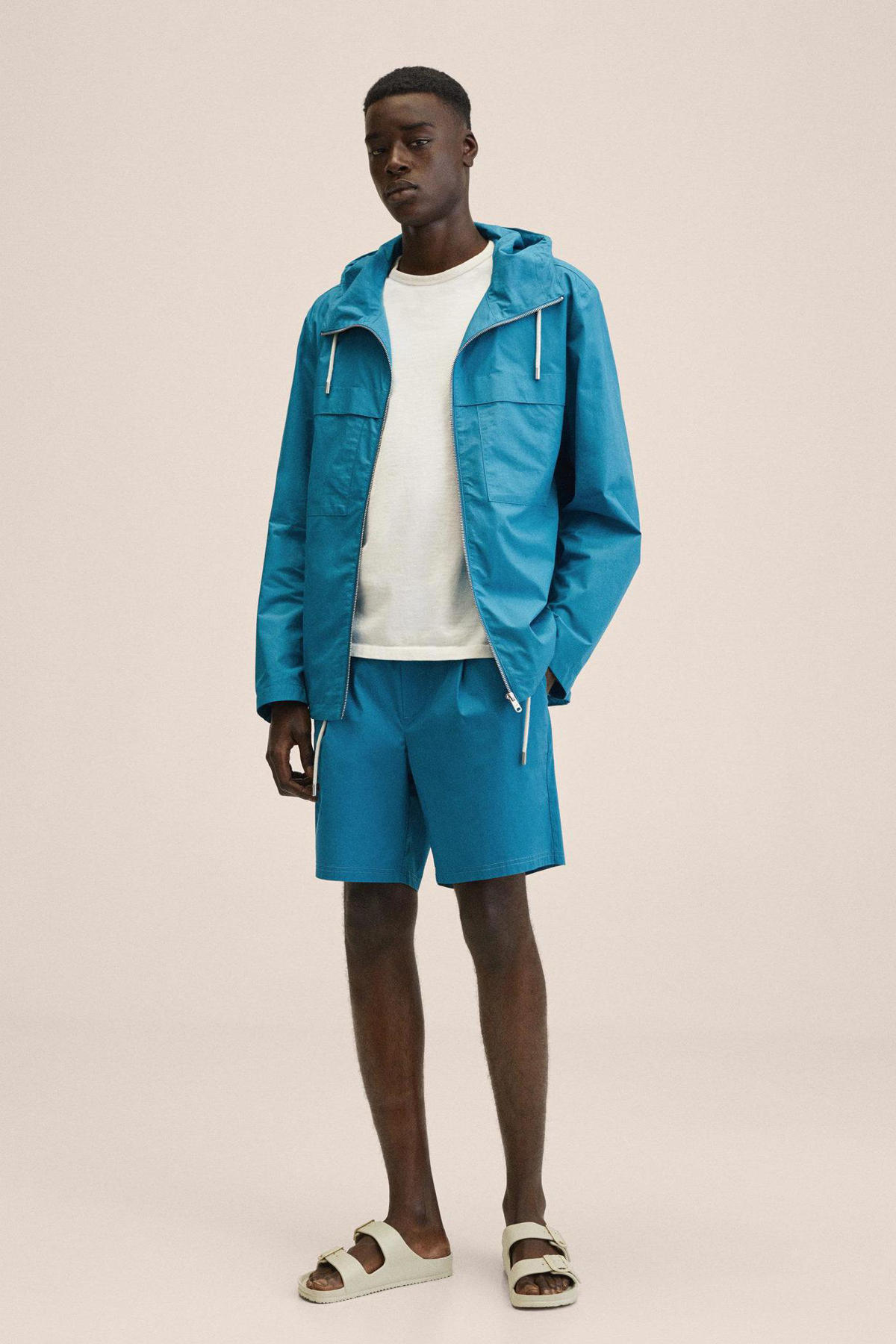 Mango Man regular fit short middenblauw | wehkamp