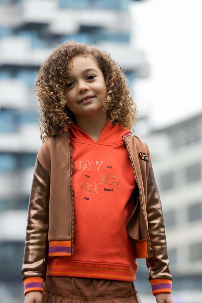 Quapi Girls hoodie Rhania met printopdruk koraalroze | wehkamp