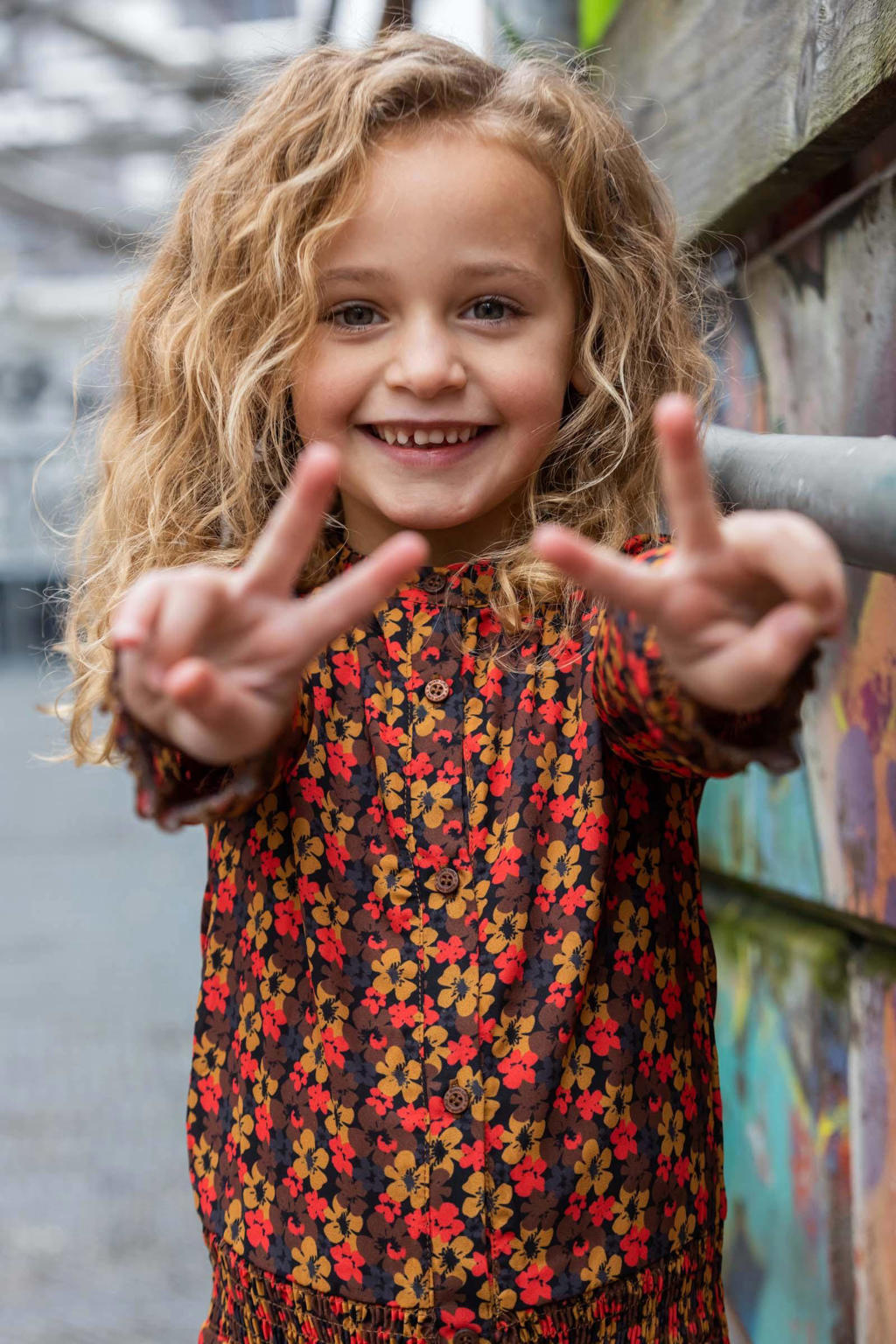 Quapi Girls gebloemde jurk Ranomi zwart/groen/roze | wehkamp