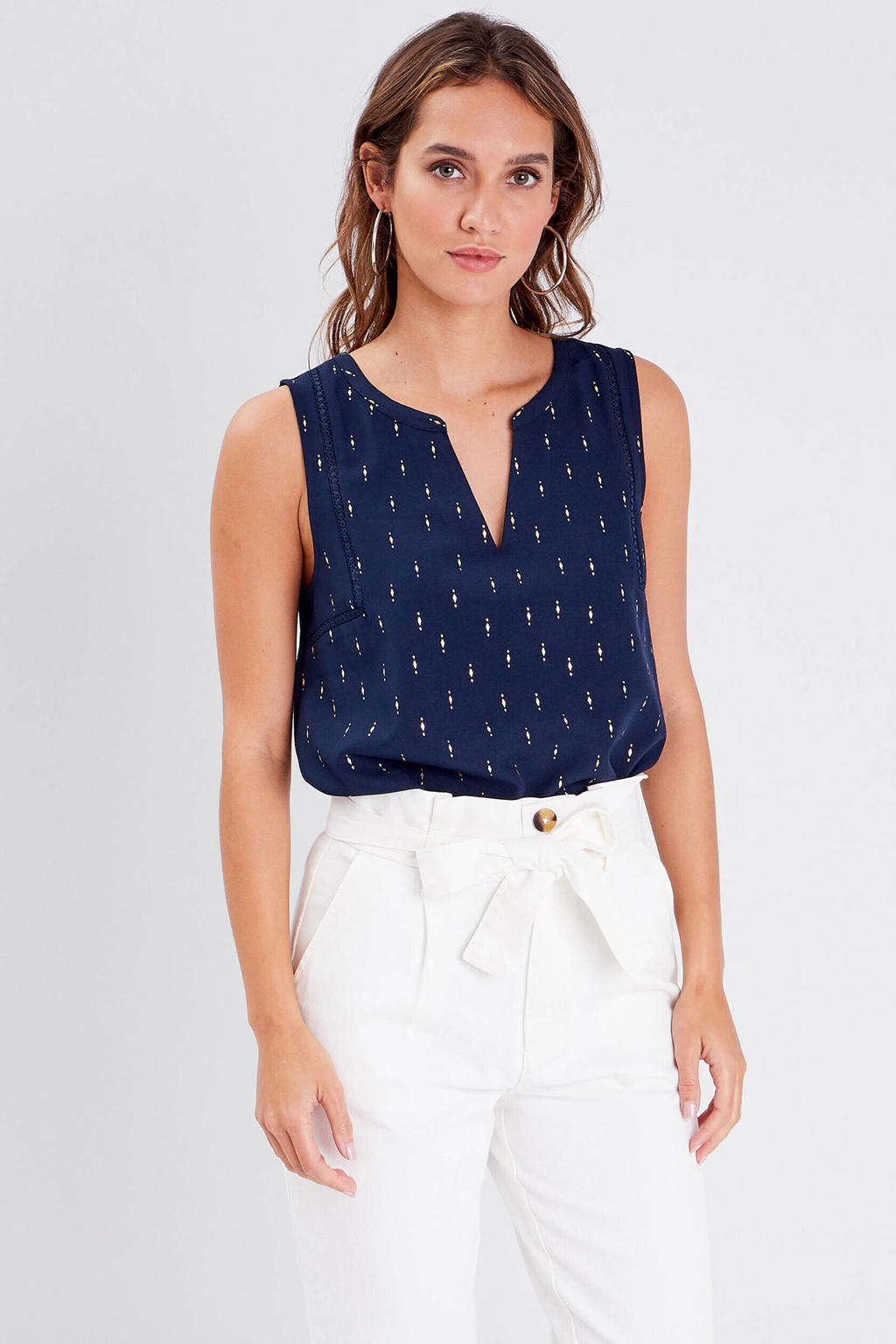 Cache Cache top met open detail donkerblauw | wehkamp