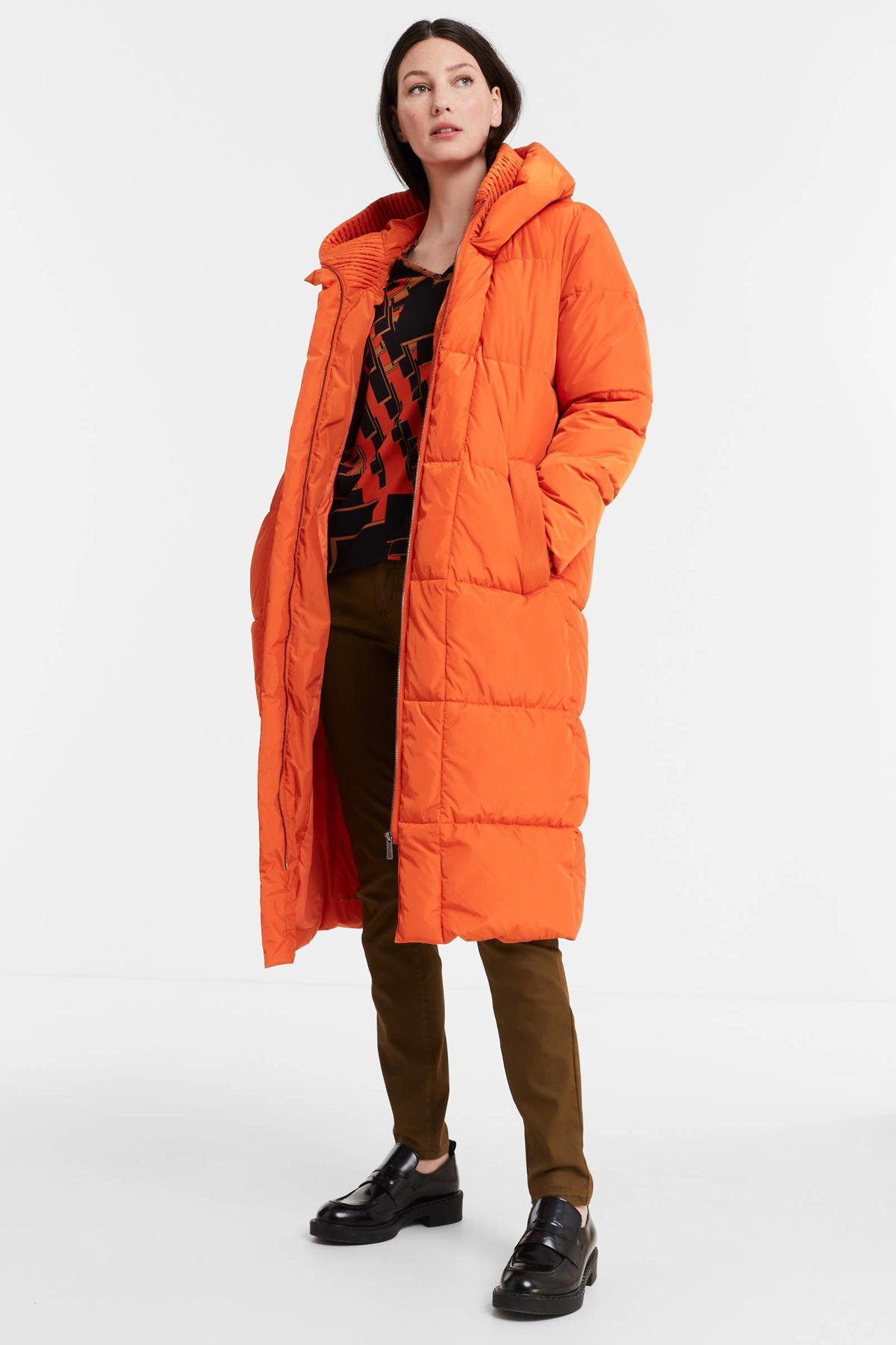 Geisha gewatteerde winterjas oranje | wehkamp