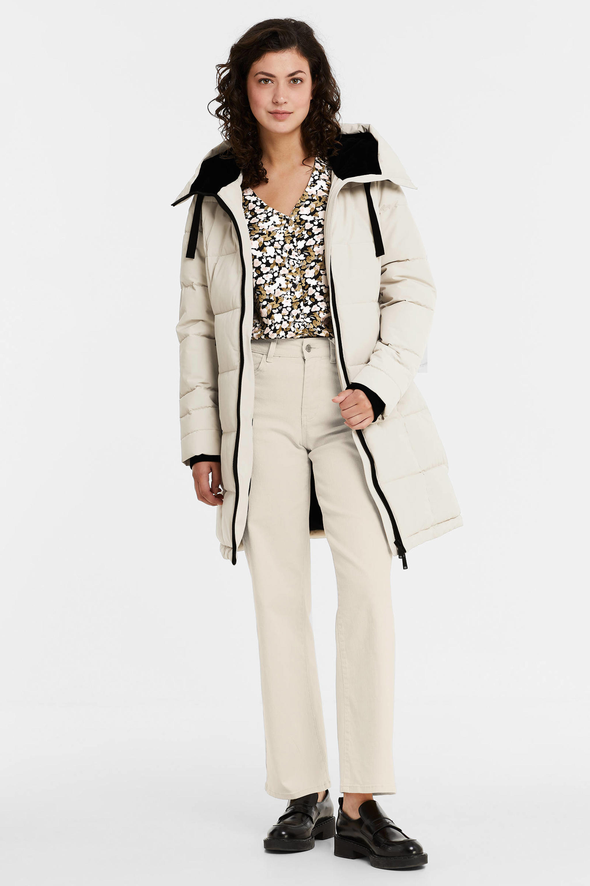 Geisha gewatteerde winterjas ecru | wehkamp