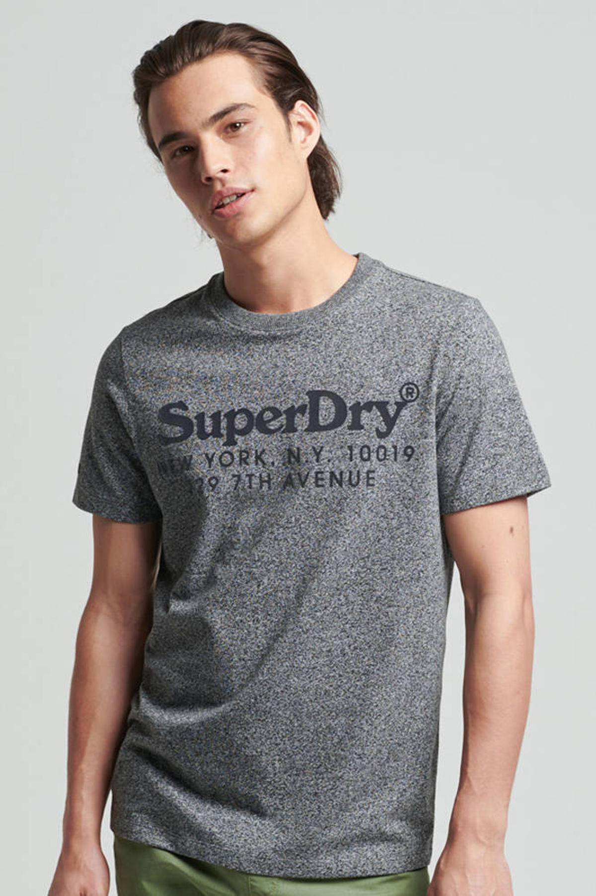 Superdry T-shirt met logo karst black mega grit | wehkamp