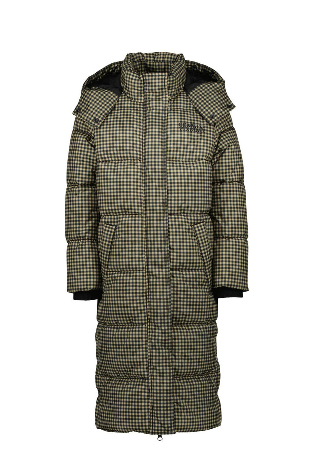 Vingino x Senna Bellod geruite gewatteerde winterjas Fay kakigroen ...