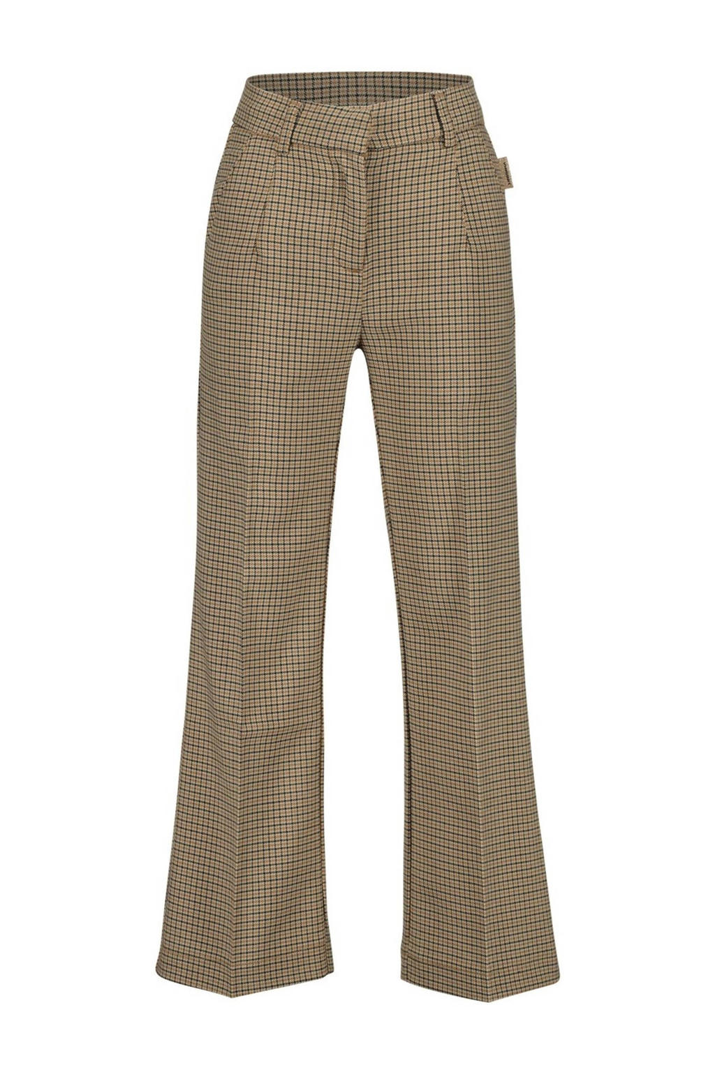 Vingino x Senna Bellod geruite high waist flared broek Mik lichtbruin ...