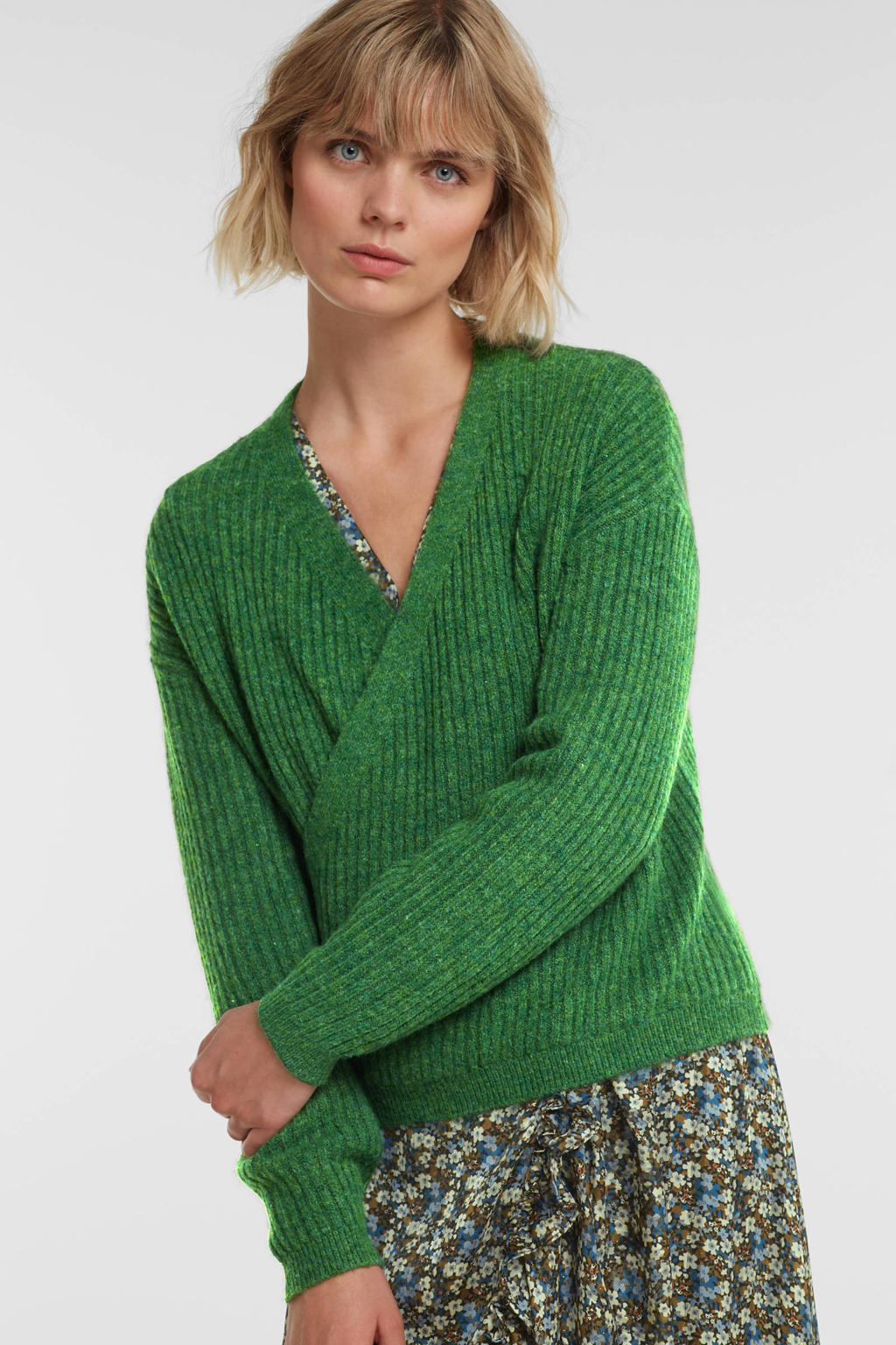 Geisha ribgebreide trui groen | wehkamp