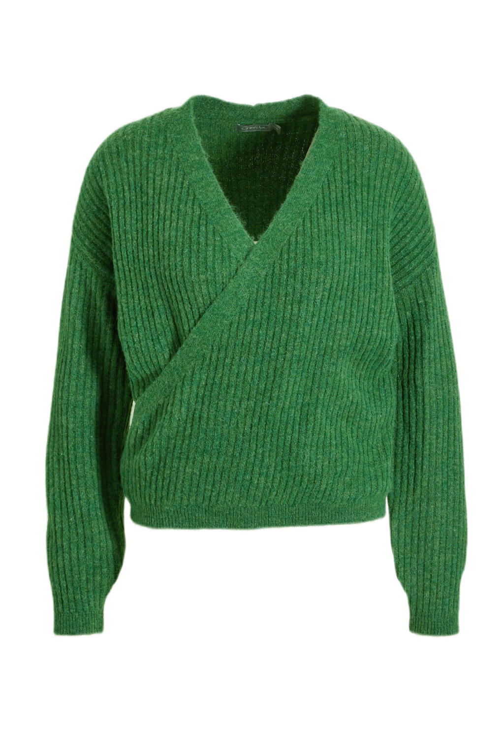 Geisha ribgebreide trui groen | wehkamp