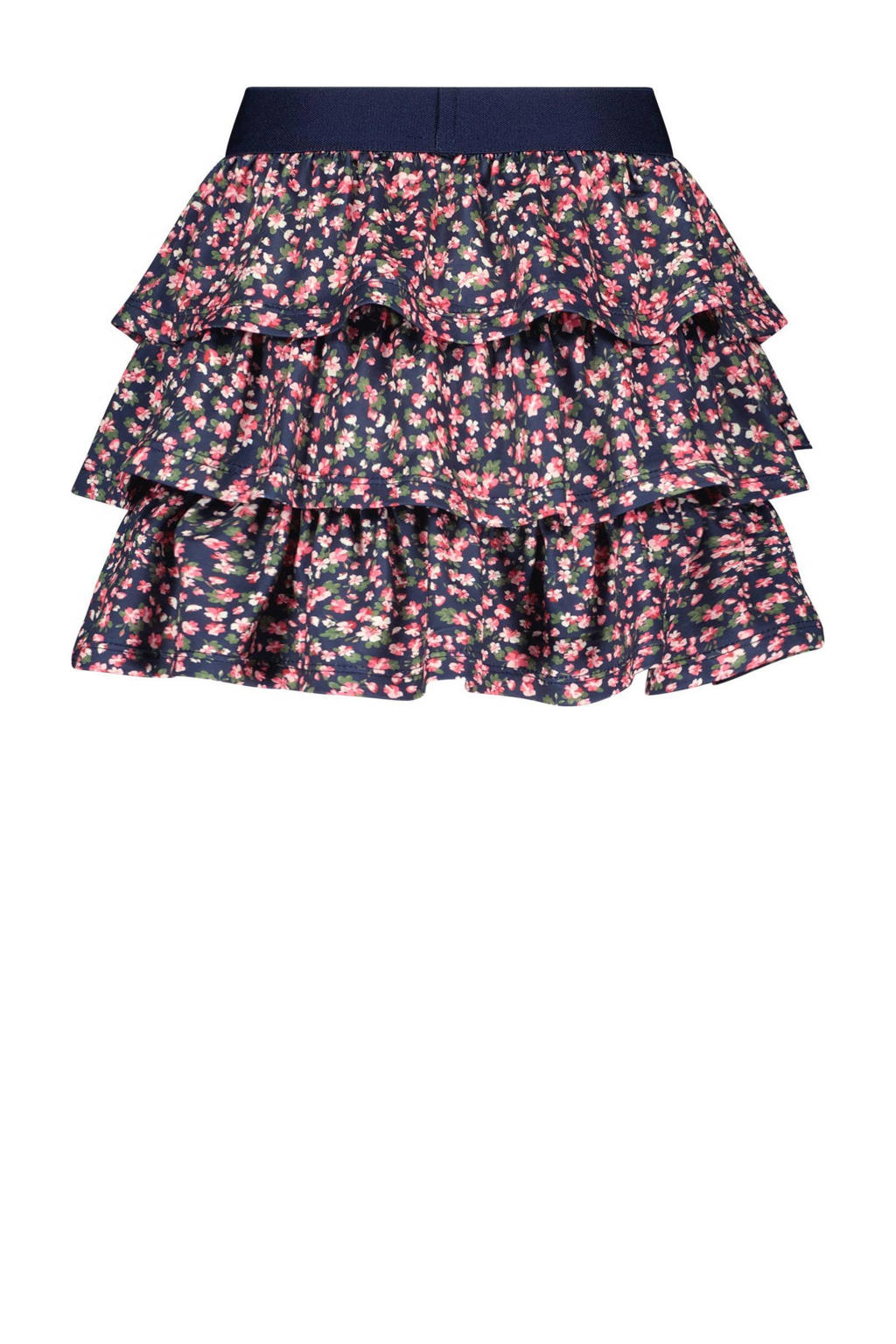 B.Nosy gebloemde rok donkerblauw/groen/roze | wehkamp