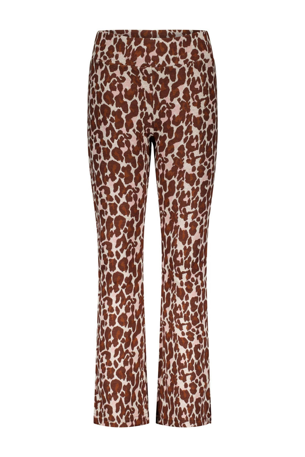 B.Nosy flared broek met dierenprint roze/bruin | wehkamp