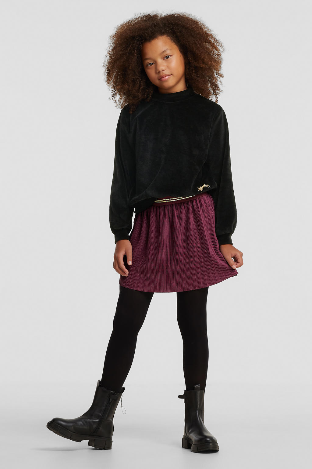 anytime plissé rok donkerrood | wehkamp