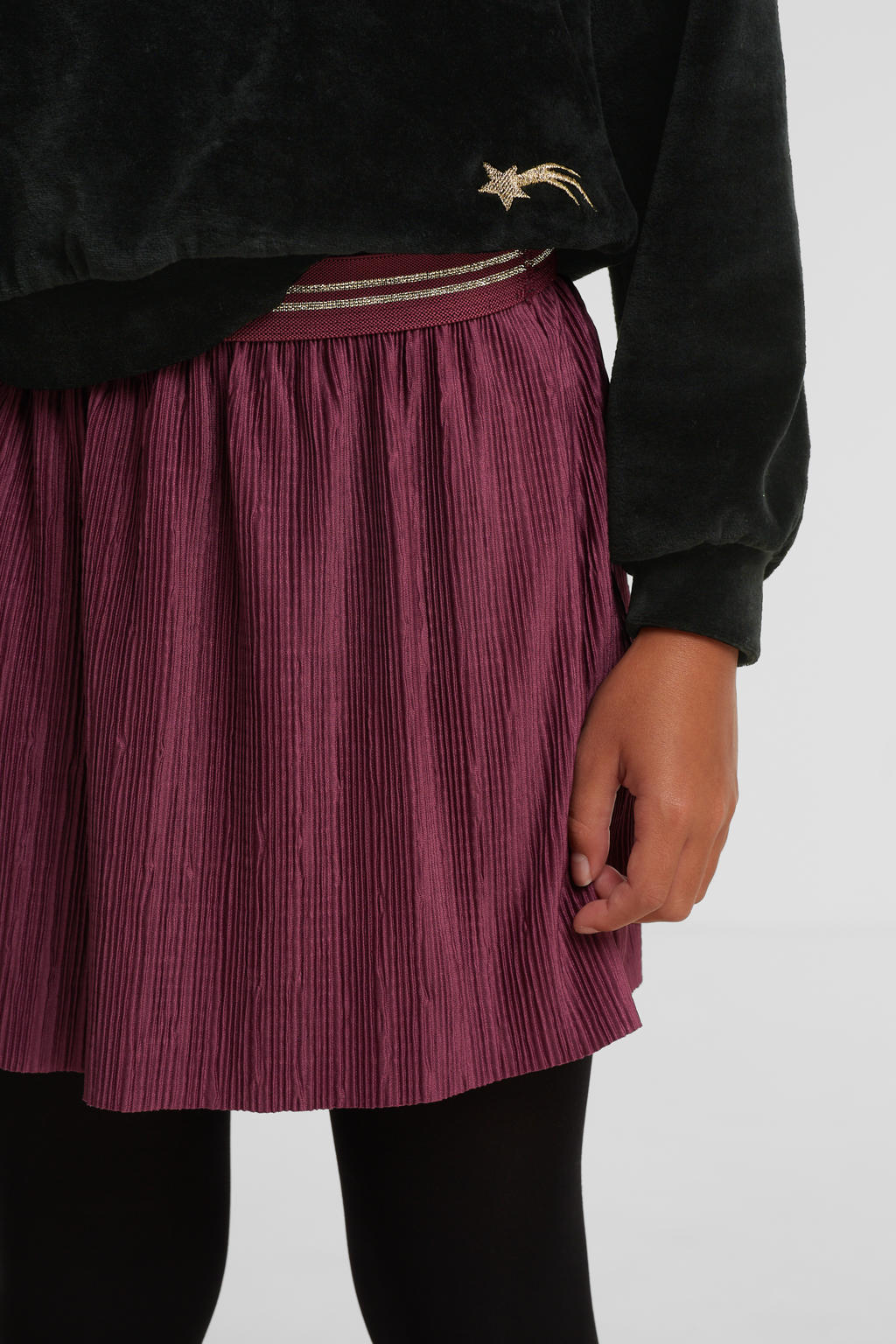 anytime plissé rok donkerrood | wehkamp