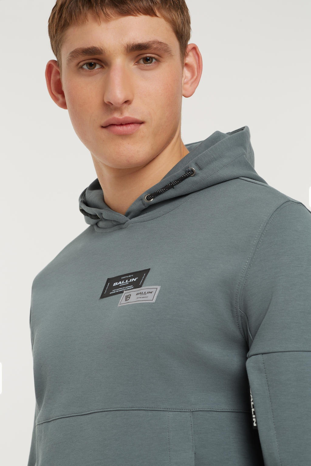 Ballin hoodie met logo mid blue | wehkamp