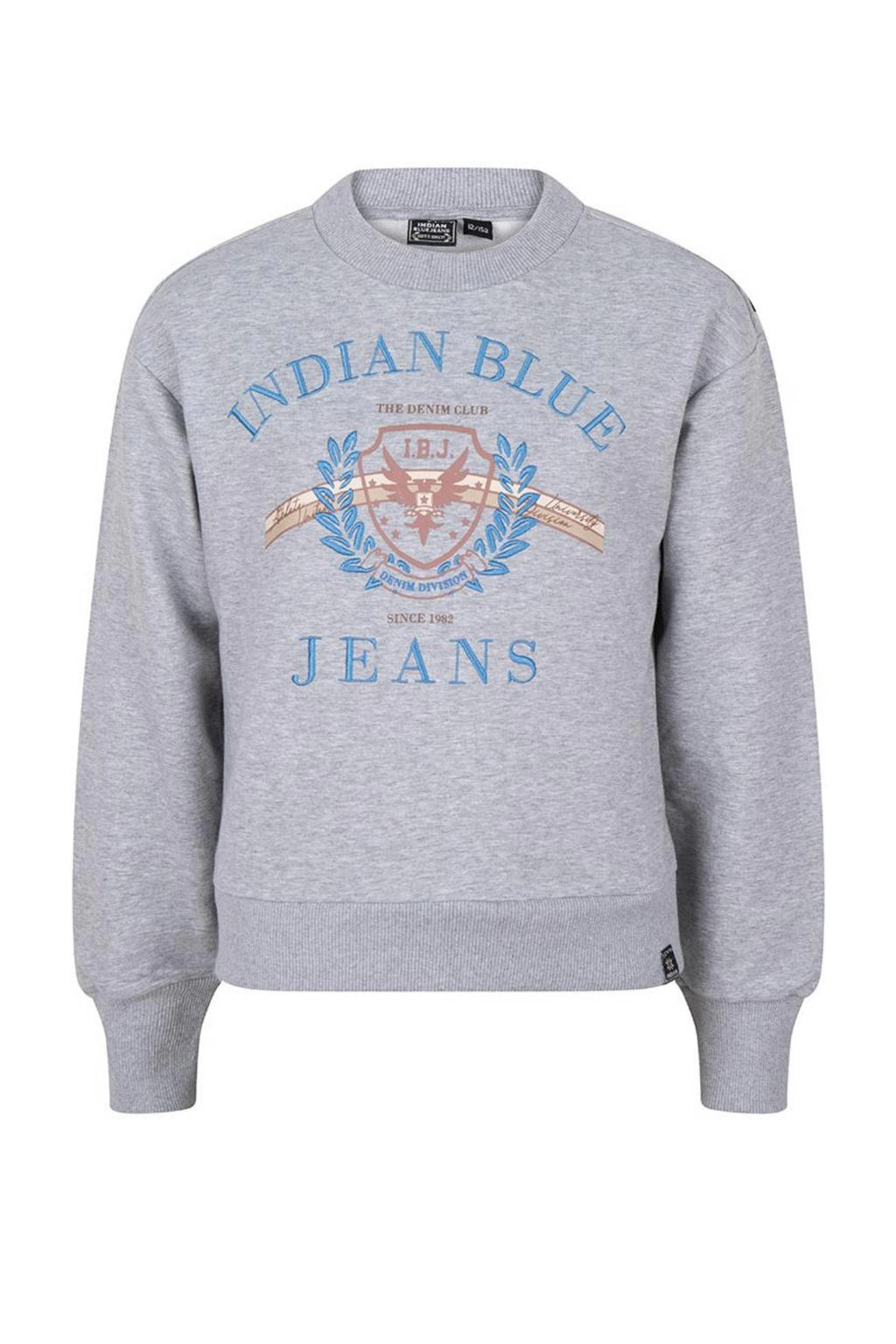 Indian Blue Jeans sweater met printopdruk grijs melange | wehkamp