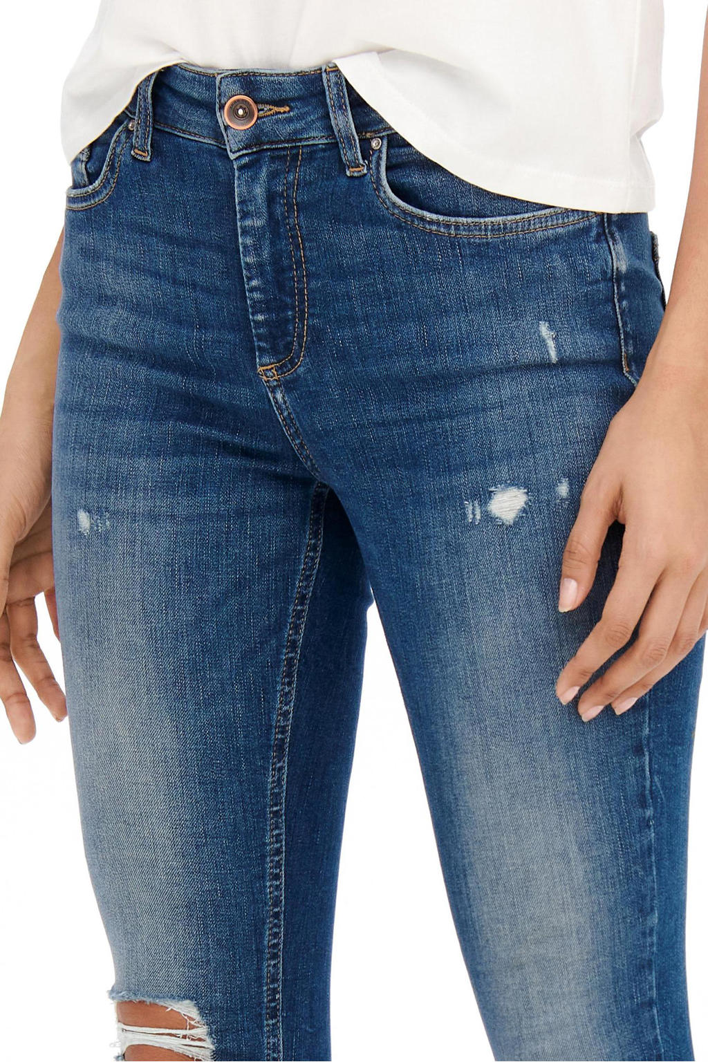 ONLY skinny jeans ONLBLUSH dark medium blue denim | wehkamp