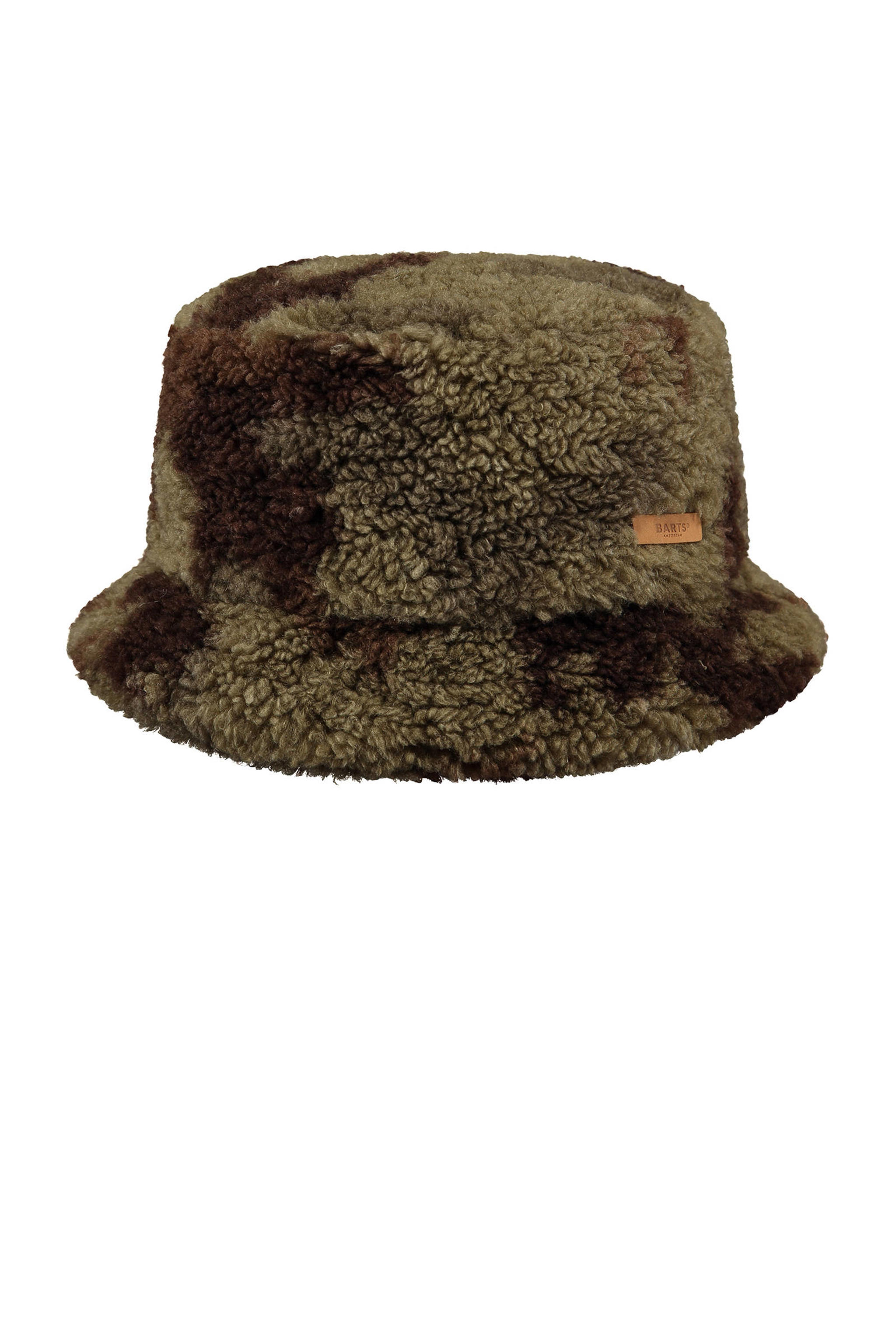 Barts teddy bucket hat met camouflageprint kaki | wehkamp