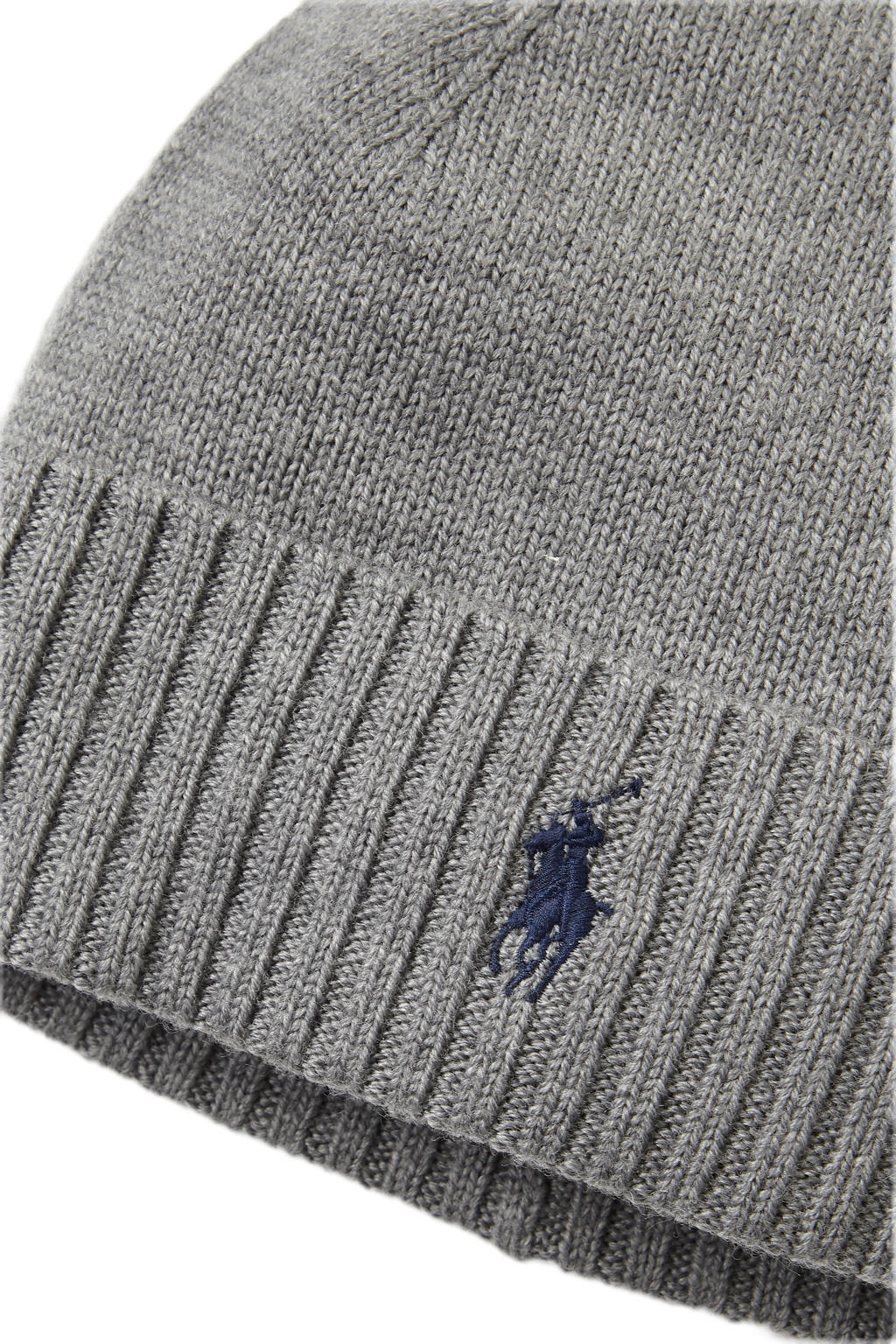 Ralph Lauren gebreide muts met logo grijs | wehkamp