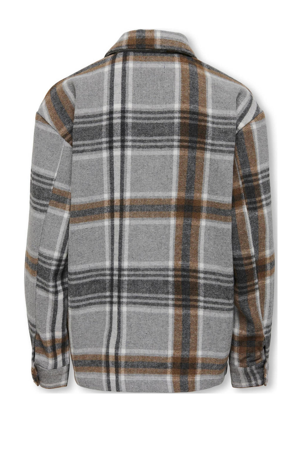 KIDS ONLY BOY geruite shacket jas KOBELI-VALDA grijs/zwart/wit | wehkamp