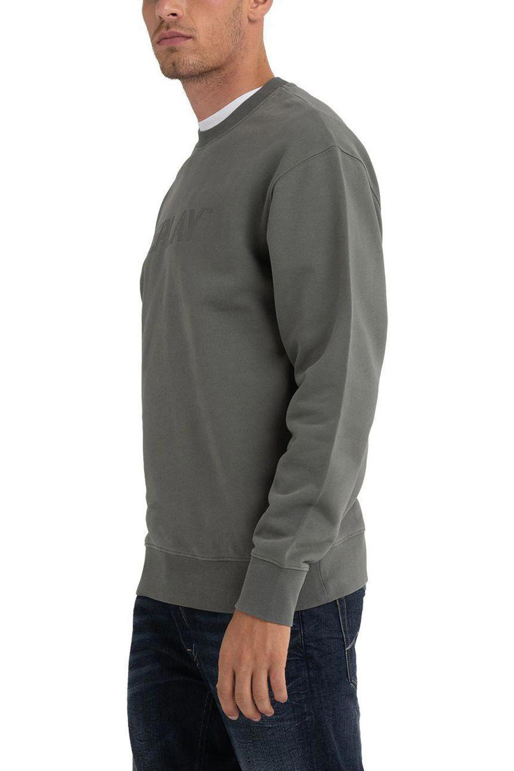 REPLAY sweater met logo castor grey | wehkamp