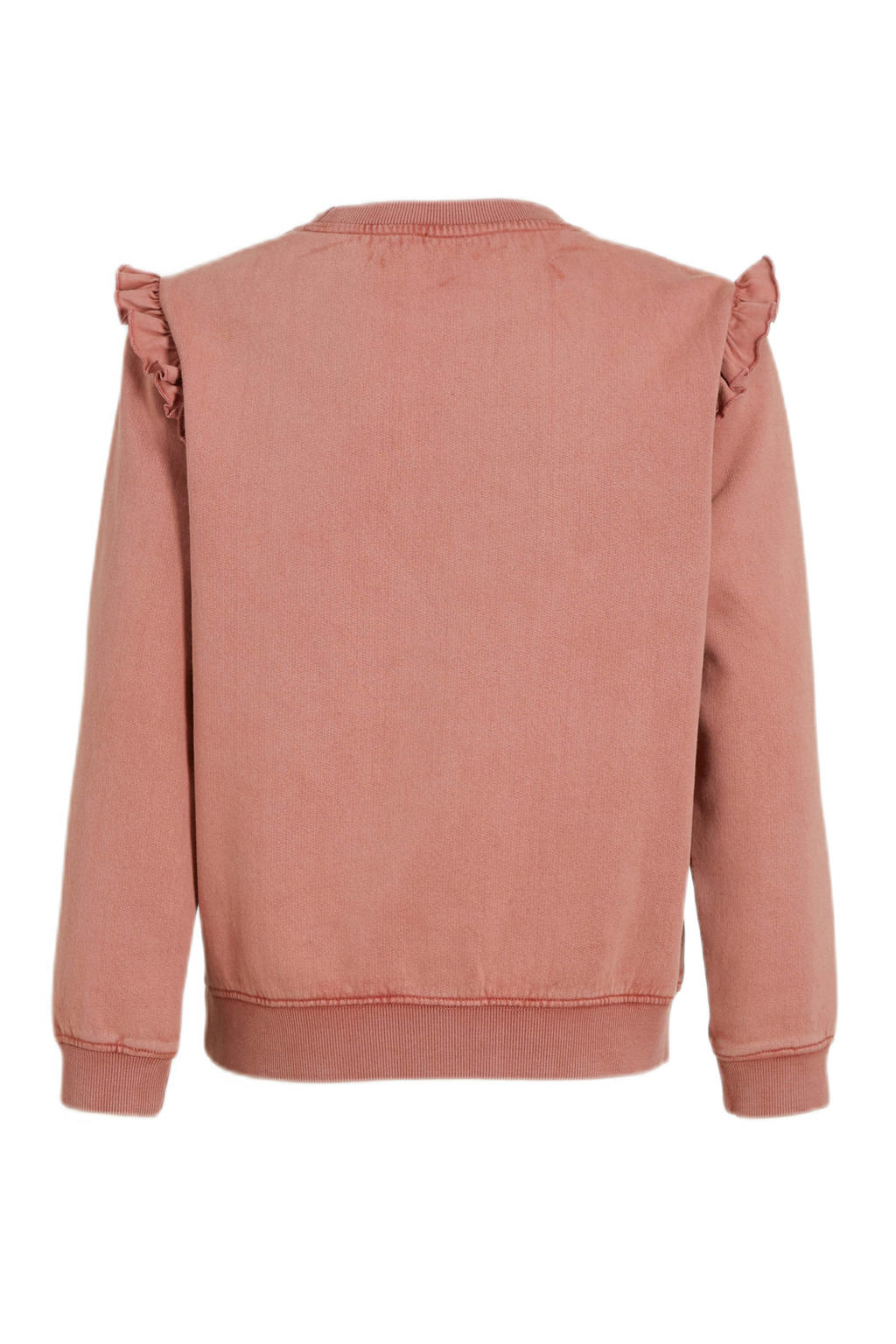 anytime sweater met ruffles roze | wehkamp