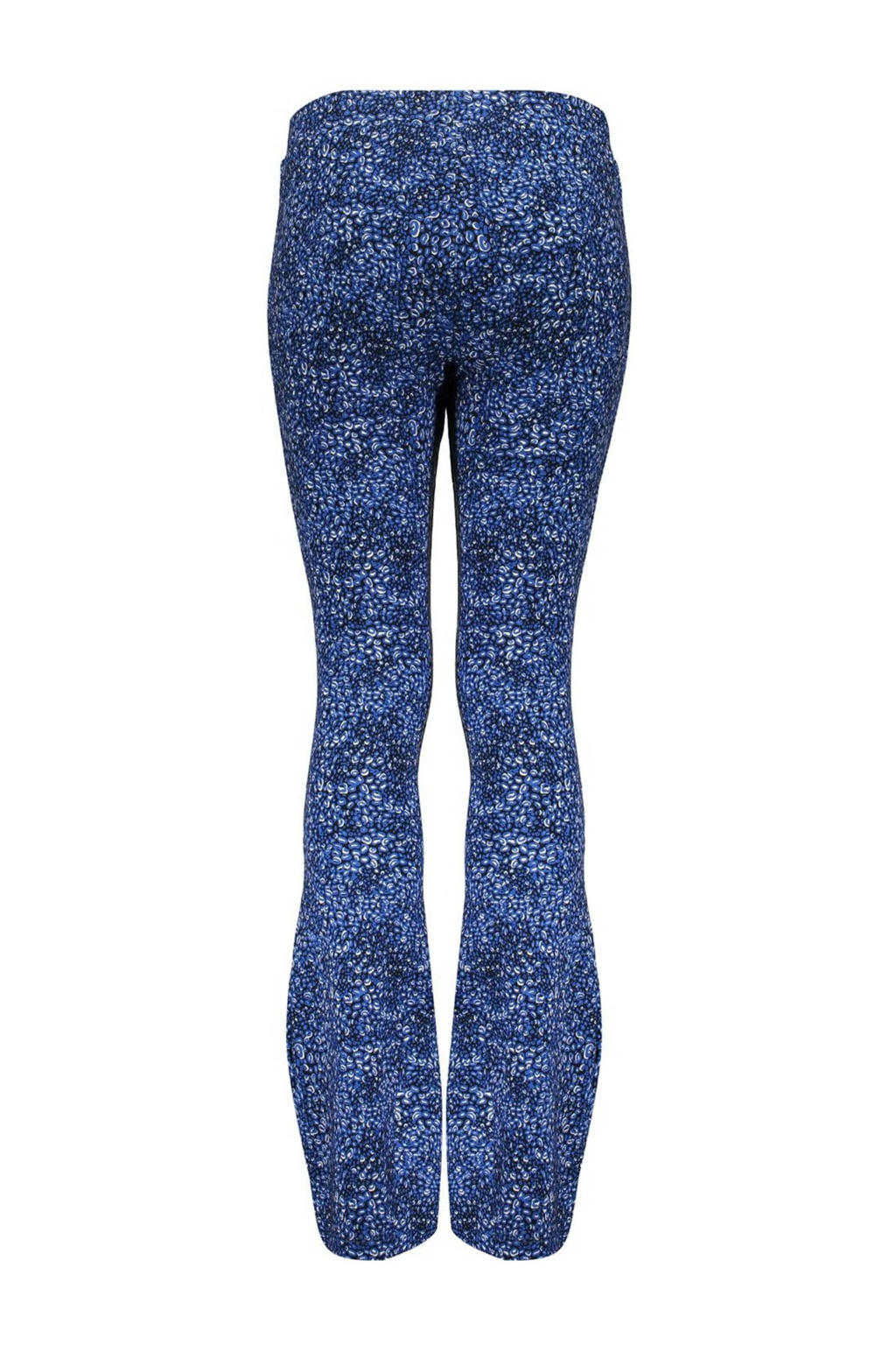Geisha flared broek met dierenprint kobalt/zwart | wehkamp