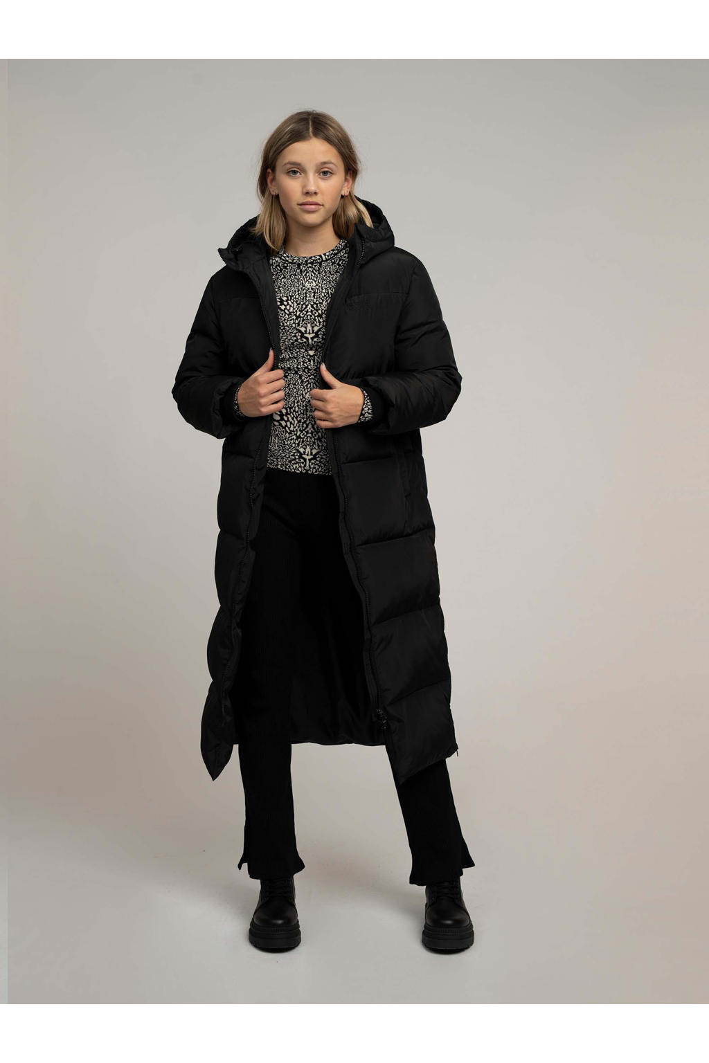 NIK&NIK gewatteerde winterjas Lizian zwart | wehkamp