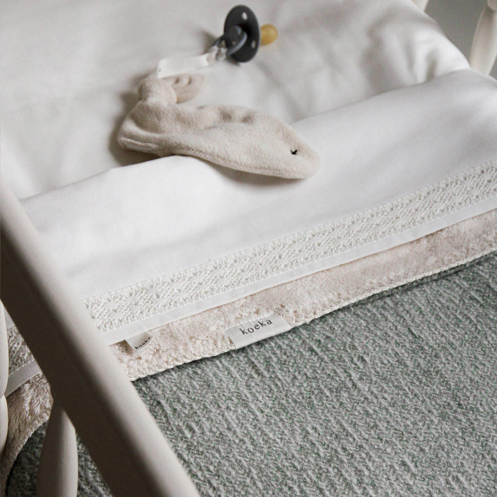 Koeka Vigo baby wiegdeken teddy 75x100cm Shadow Green/Pebble | wehkamp