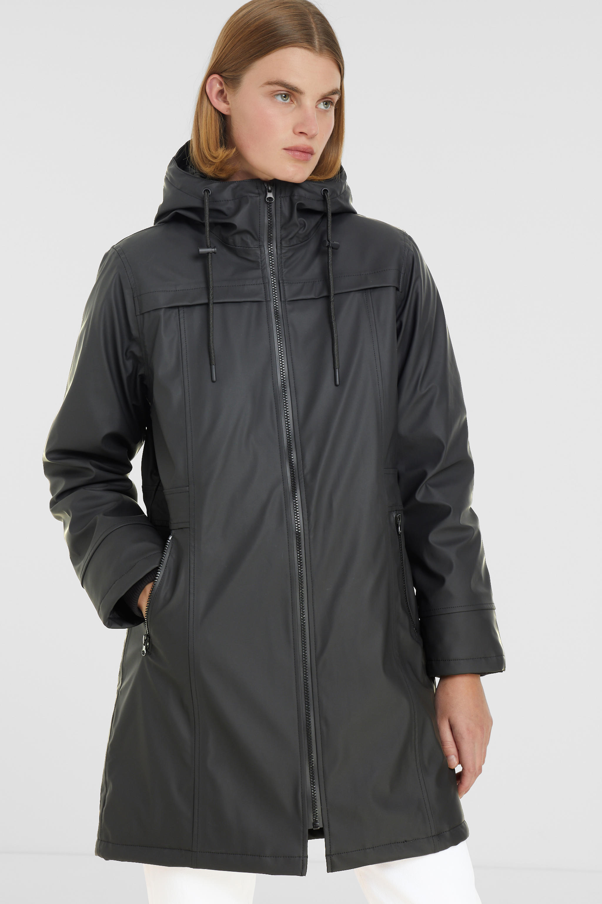 FREEQUENT coated regenjas FQRAIN zwart | wehkamp