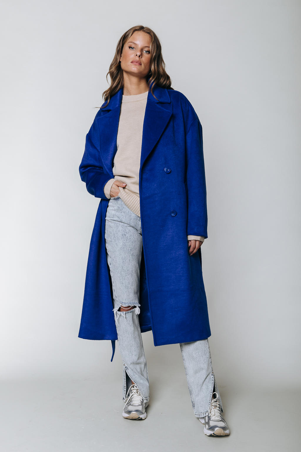 Colourful Rebel coat Koko met ceintuur blauw | wehkamp