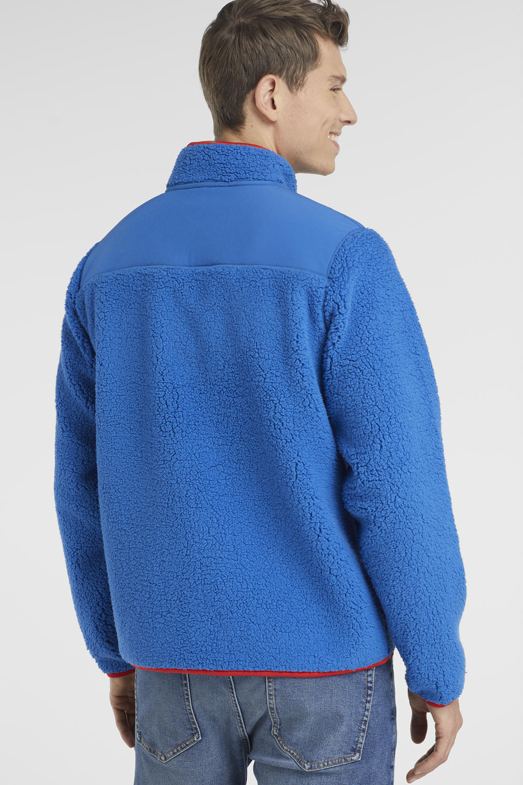 anytime teddy fleece vest blauw | wehkamp