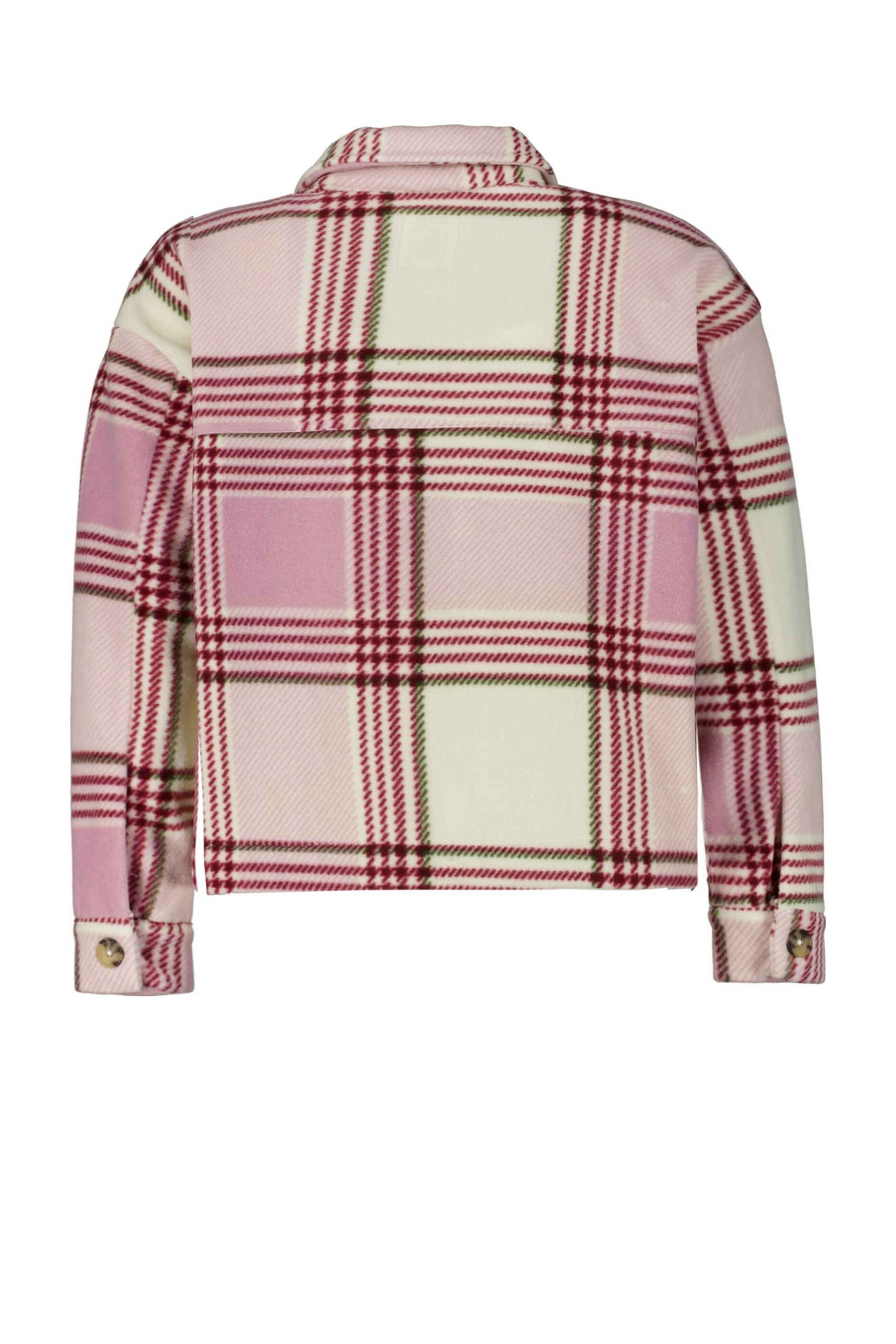 Garcia geruite shacket tussenjas roze/offwhite | wehkamp