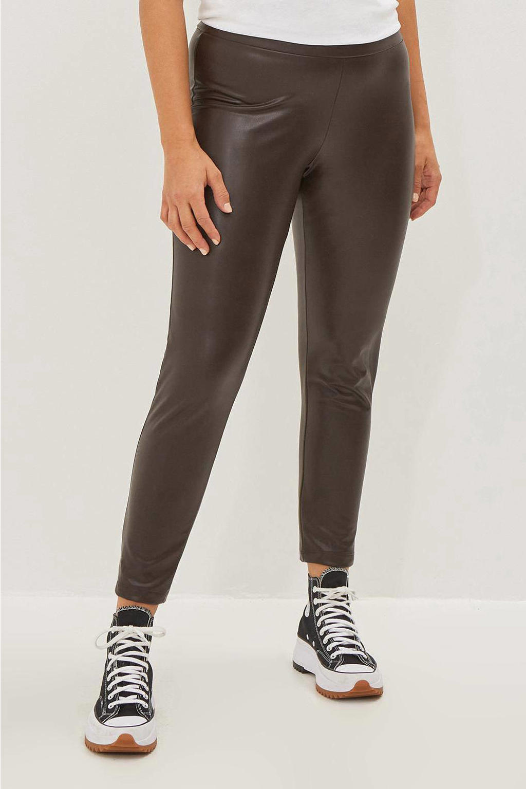 Mat Fashion Plus Size gecoate legging bruin | wehkamp