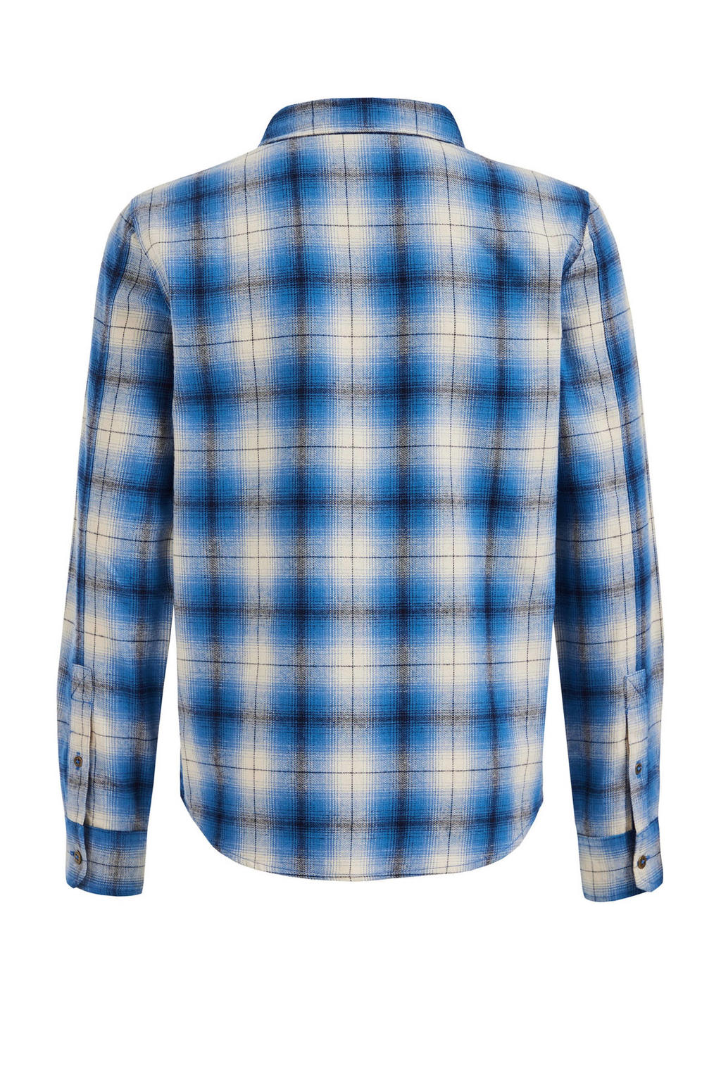 WE Fashion geruit overhemd blauw/wit/bruin | wehkamp