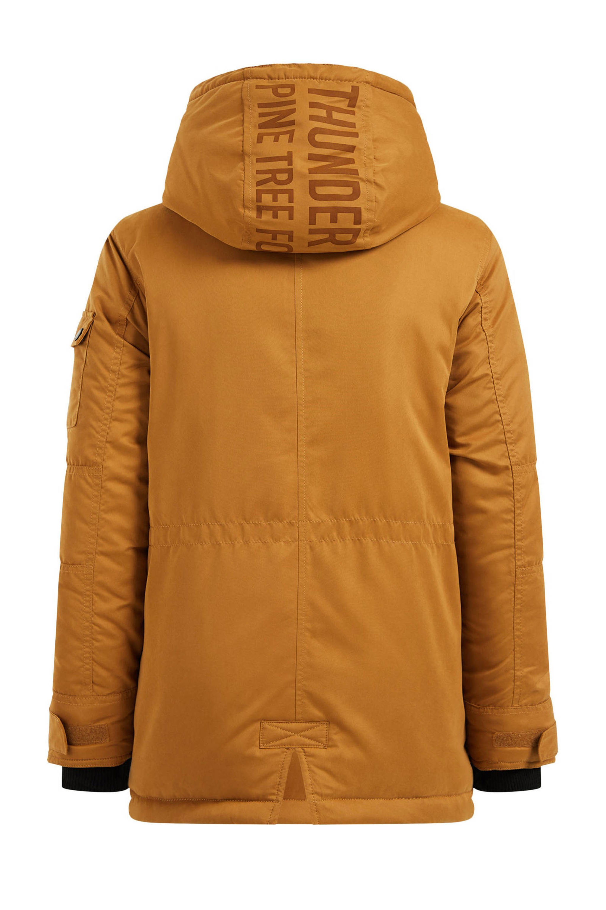 WE Fashion winterjas met tekst bruin | wehkamp