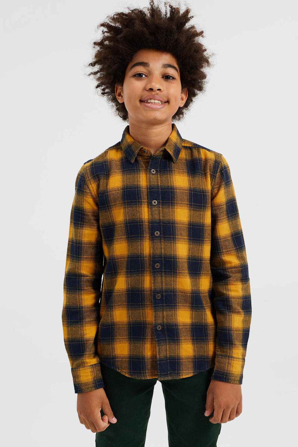 WE Fashion geruit overhemd geel/zwart | wehkamp