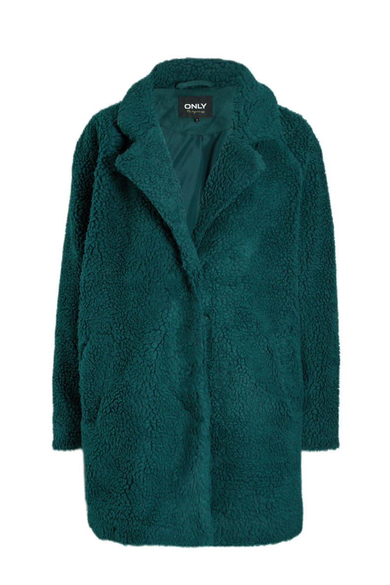 ONLY teddy jas ONLAURELIA donkergroen | wehkamp