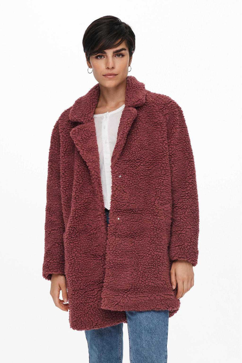 ONLY teddy jas ONLAURELIA rood | wehkamp